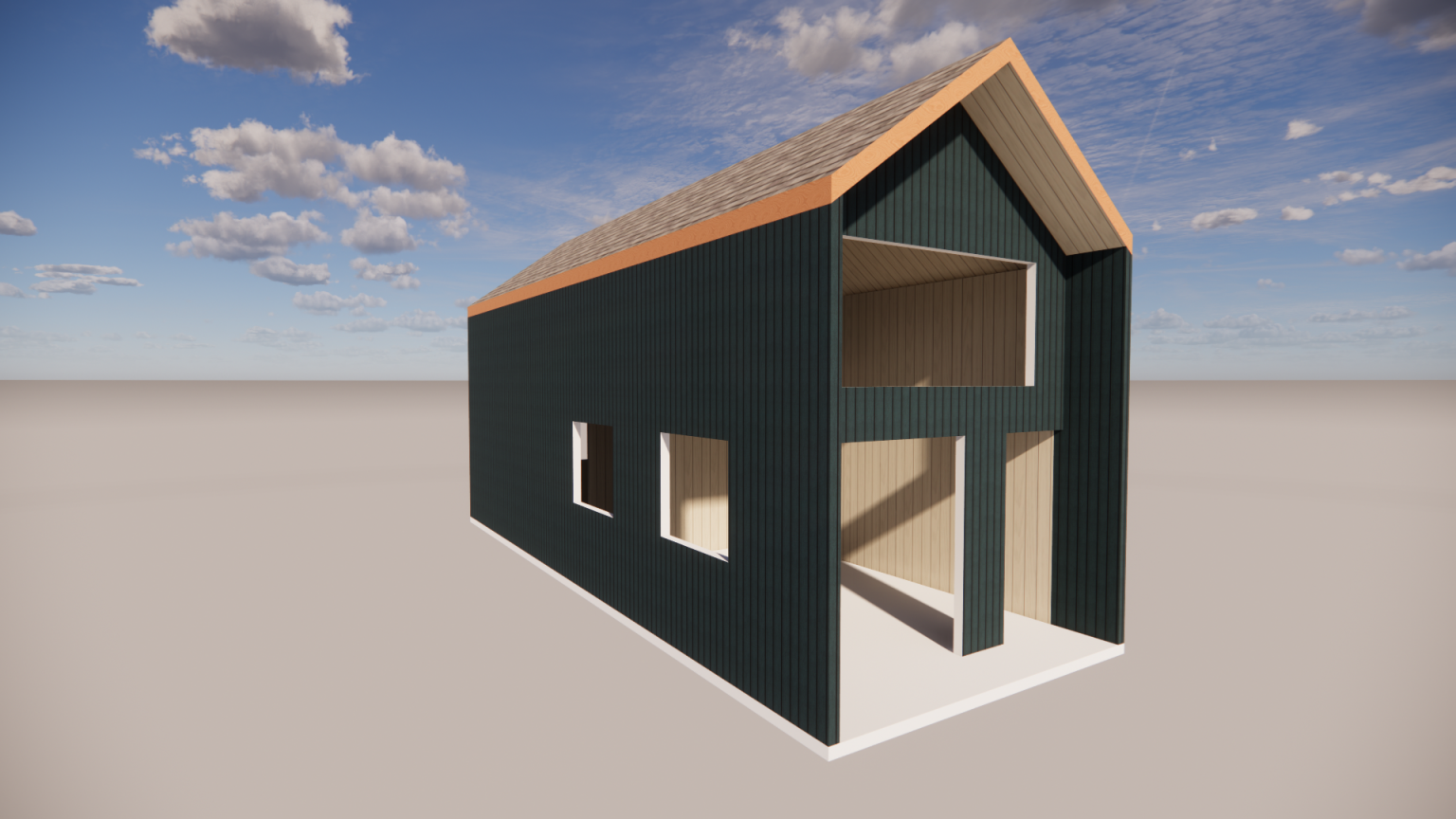 Kit Casa 53 m2 Techo Tipo Galpón - Panel Sur