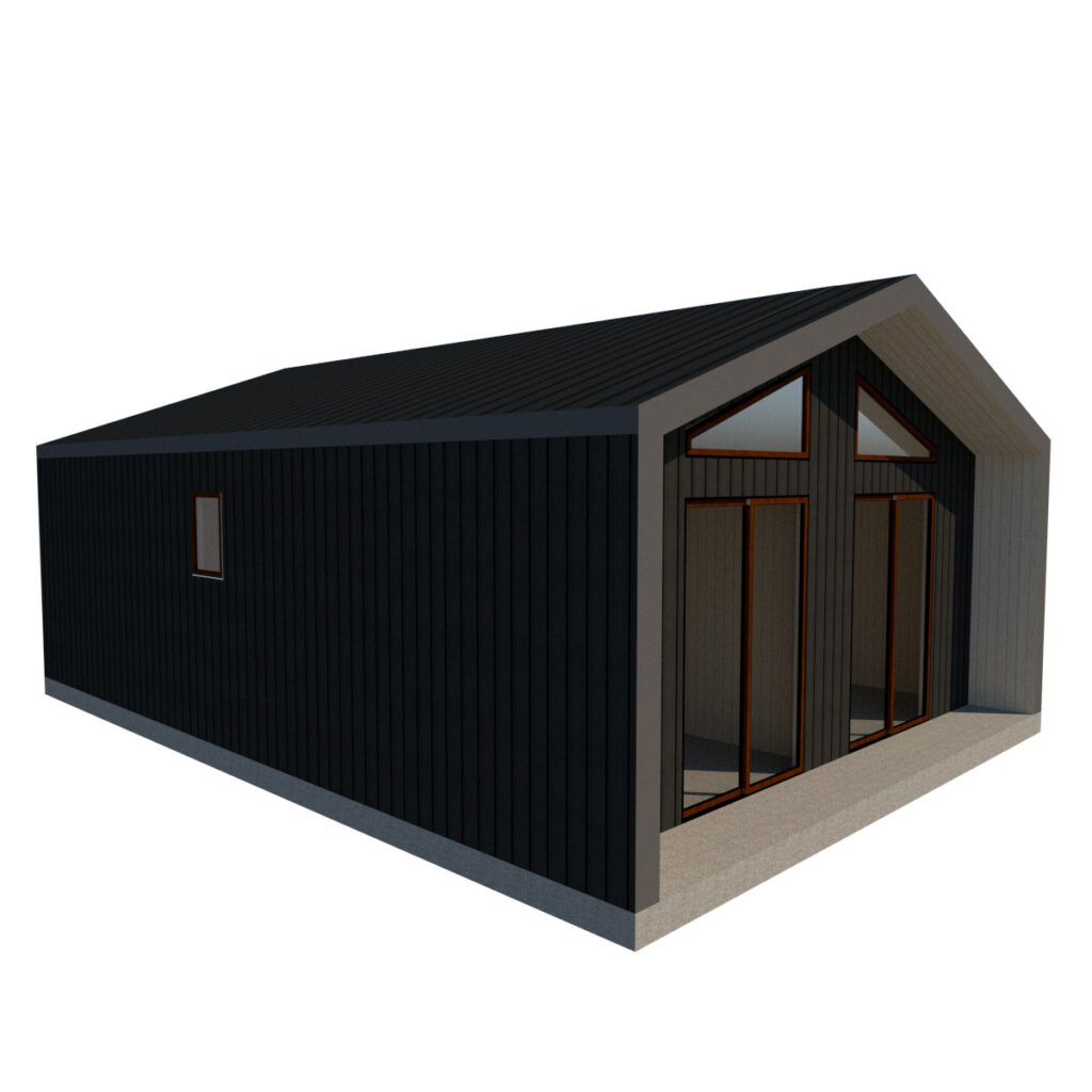 Kit Casa 48 - Techo Tipo Galpon - Zona 6 - Panel Sur