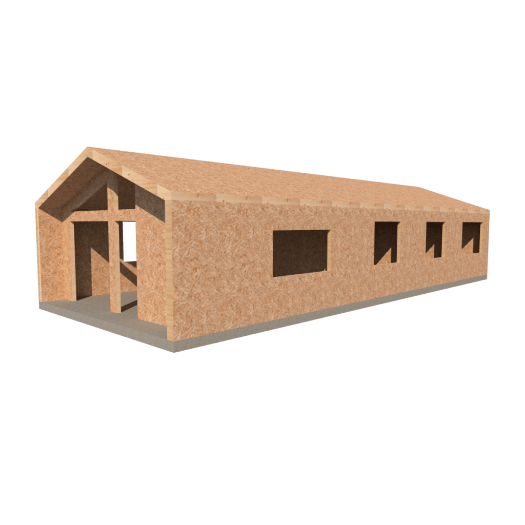 Kit Casa 89 - Techo Tipo Galpon - Zona 6 - Panel Sur